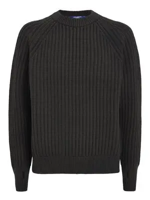 Junya Watanabe Wool Ribbed Crewneck Sweater - Black