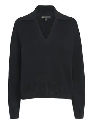 Maje Collared Wool-cashmere Blend Sweater - Black