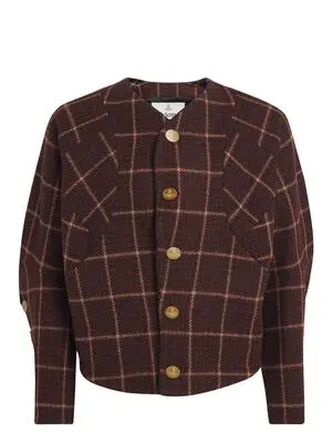 VIVIENNE WESTWOOD Wool Tartan Pourpoint Jacket - Brown