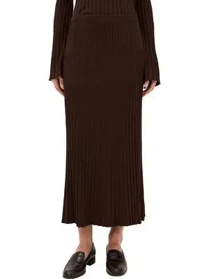 Jenni Kayne Penelope Ribbed Skirt - Chocolate