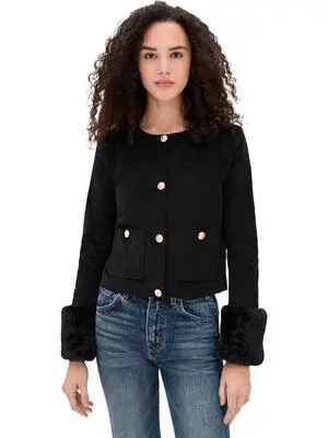 WAYF Fur Trim Jacket - Black