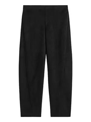 Cos Wool-blend Barrel-leg Trousers - Black