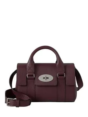 Mulberry Mini Bayswater Grained Leather Satchel - Black Cherry