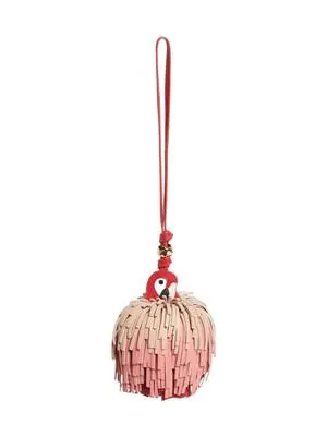 Zimmermann Parrot Fringe Leather Bag Charm - Pink