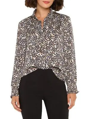 NIC+ZOE Little Leopard Long Sleeve Blouse - Neutral Multi