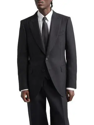 TOM FORD Shelton Wool Herringbone Sport Coat - Black