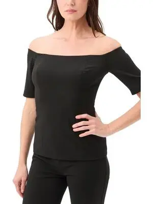 Trina Turk Structured Off-the-shoulder Top - Black