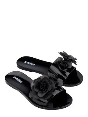 Melissa Babe Petals Slide Sandal - Black