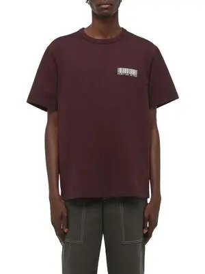 Helmut Lang Ski Schedule Cotton Graphic T-shirt - Mahogany