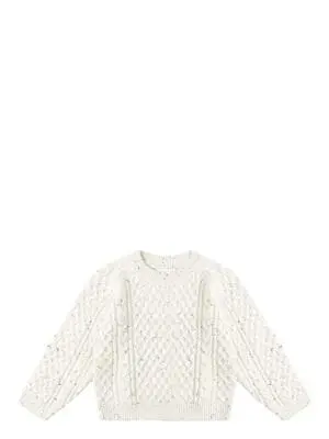 RYLEE + CRU Cable Knit Pullover Sweater - Natural