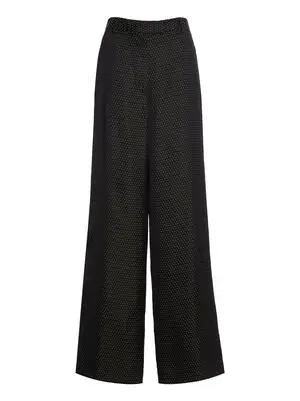 Dries Van Noten Penn Diamond-motif Jacquard Wide-leg Pants - Black