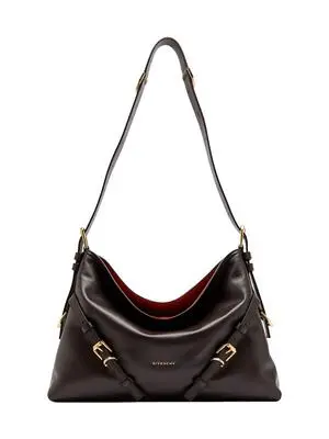 Givenchy Voyou Medium Grained Leather Shoulder Bag - Chocolate