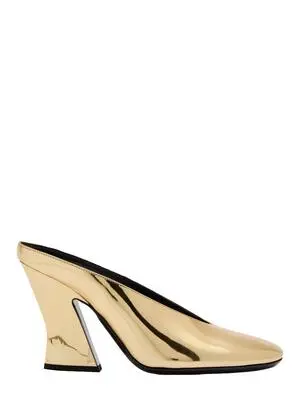 Givenchy Sculpted 95 Metallic Leather Mules - Gold