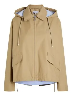 Loewe Hooded Cotton Jacket - Beige