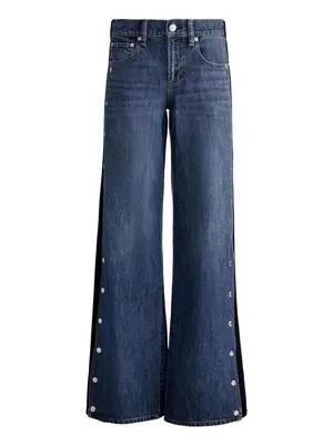 Alice + Olivia Flared Leg Denim Jeans - Blue