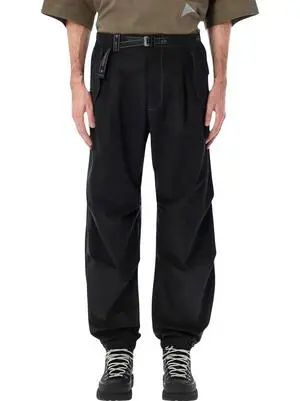 AND WANDER High Count Cloth Side Zip Hem Pants - Black