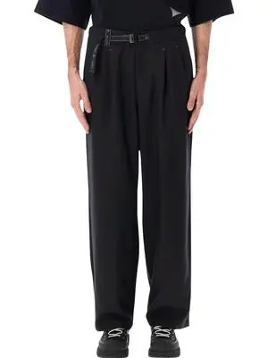 AND WANDER Pe Melange Twill Wide Pants - Black