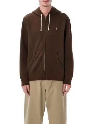 Ralph Lauren Cotton-Blend Zip Hoodie Brown