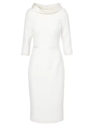 Safiyaa Meryl Crêpe Midi Dress - White