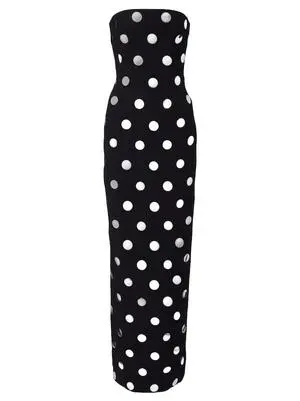 David Koma Polka-dot Gown - Black