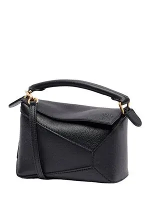 Loewe Puzzle Edge Mini Leather Tote - Black