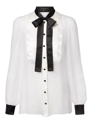 Dolce & Gabbana Sheer Silk Blouse - White