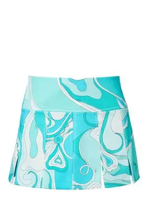 Emilio Pucci Orchidee Printed Gabardine Miniskirt - Blue