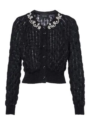 Simone Rocha Embellished Mohair-blend Cardigan - Black