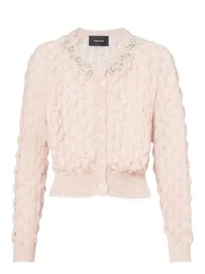 Simone Rocha Embellished Mohair-blend Cardigan - Pink
