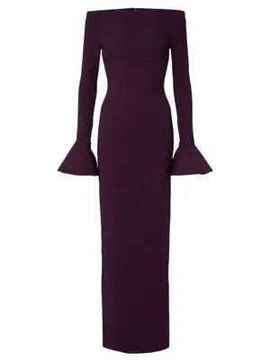 Solace London Anica Off-shoulder Gown - Purple