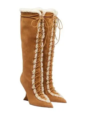Paris Texas Nina 105 Suede Knee-high Boots - Brown