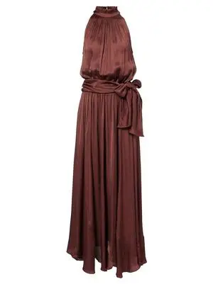Poupette St Barth Nina Halterneck Maxi Dress - Brown