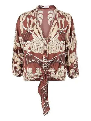 Poupette St Barth Azia Printed Top - Brown