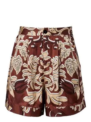 Poupette St Barth Isabelle Printed High-rise Shorts - Brown