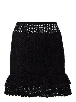 Anna Kosturova Anna Kosturova Crochet Cotton Miniskirt Black