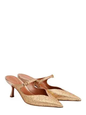 Zimmermann Aura 65 Glitter Mules - Gold