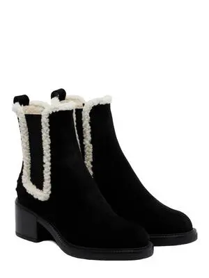 TOD'S Gommino Suede Chelsea Boots - Black