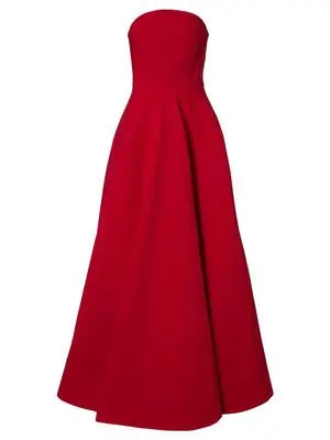 Solace London Mathilde Strapless Gown - Red