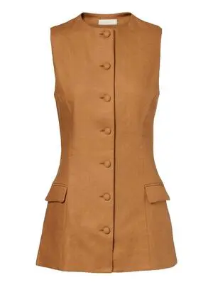 Faithfull The Brand Jane Linen Vest - Brown