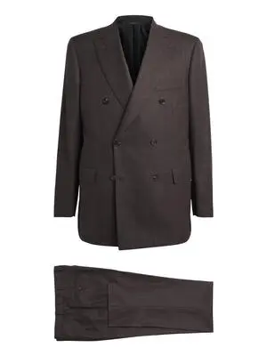 Brioni Wool Check 2-piece Suit - Brown