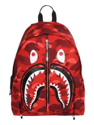 A BATHING APE Color Camo Shark Daypack - Red
