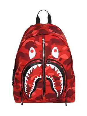 A BATHING APE Color Camo Shark Daypack - Red