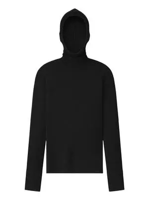 Fear Of God Long-sleeve Hooded Rib Top - Black