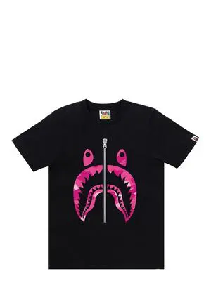 A BATHING APE Color Camo Shark Tee - Black