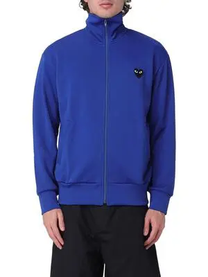 Play Comme Des Garcon Comme Des Garçons Play High-Neck Zipped Logo Sweatshirt Navy