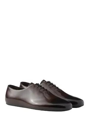 Prada Brushed Leather Lace-ups - Sienna