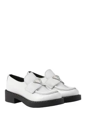 Prada Brushed Leather Loafers - White