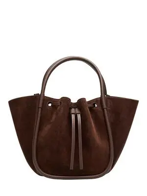 Proenza Schouler Small Ruched Suede Tote - Chocolate