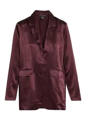 Eileen Fisher Textured Satin Single-breasted Blazer - Wine