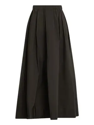 Max Mara A-line Pleated Long Skirt - Green